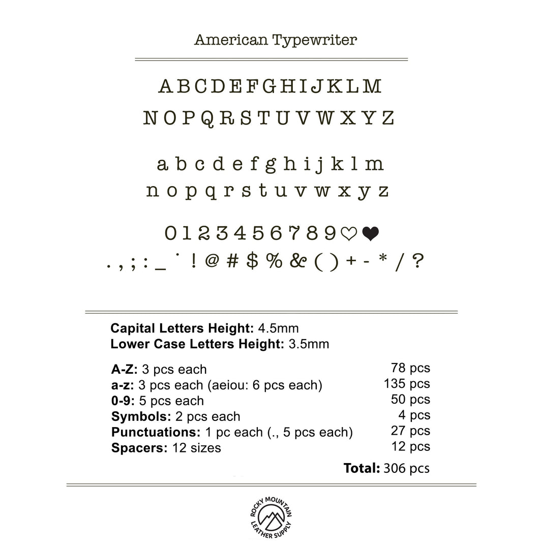Brass Alphabet & Number Stamp Font Set (306 Pcs) – Rocky Mountain ...