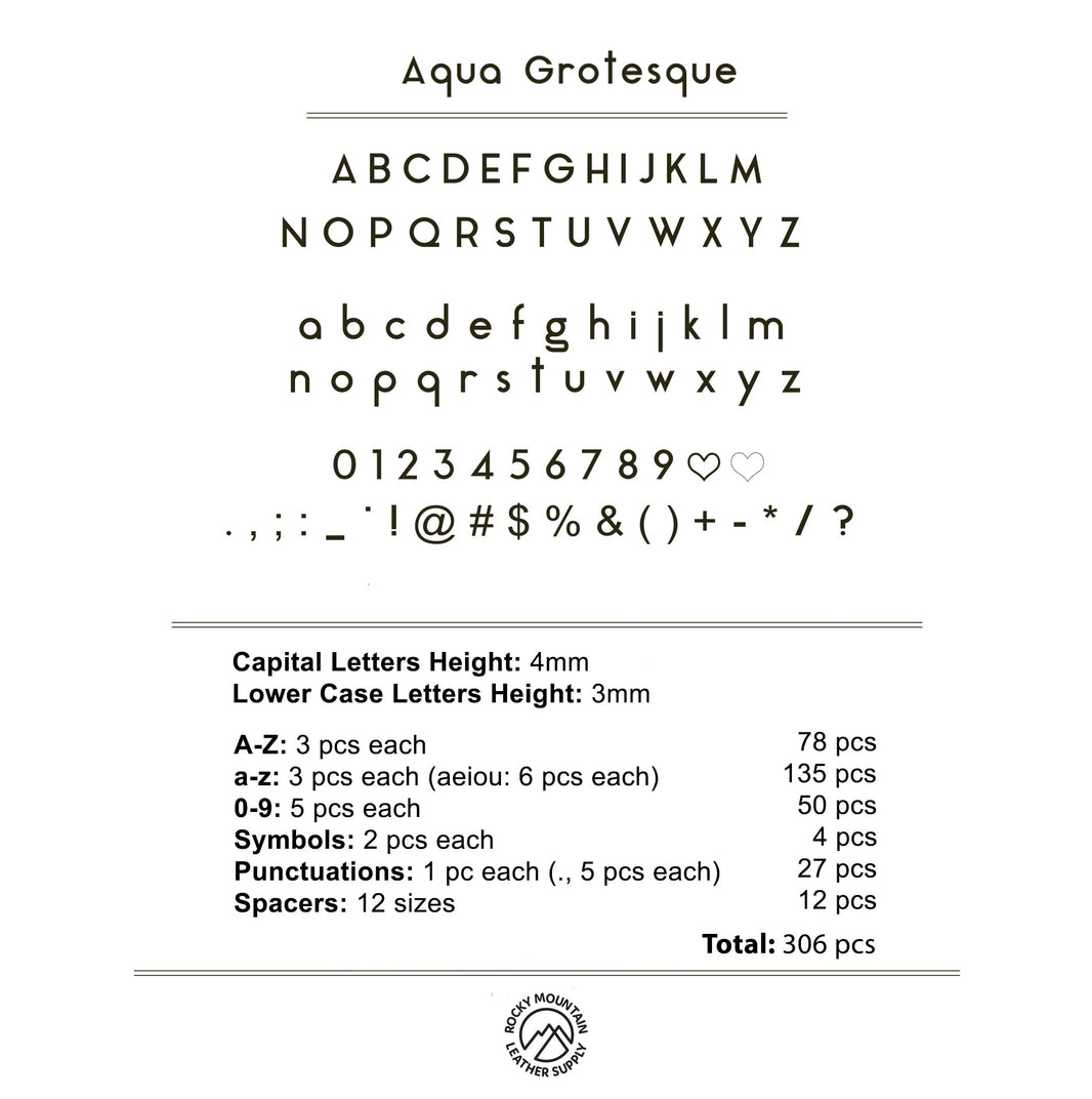 Brass Alphabet & Number Stamp Font Set (306 Pcs) – Rocky Mountain ...