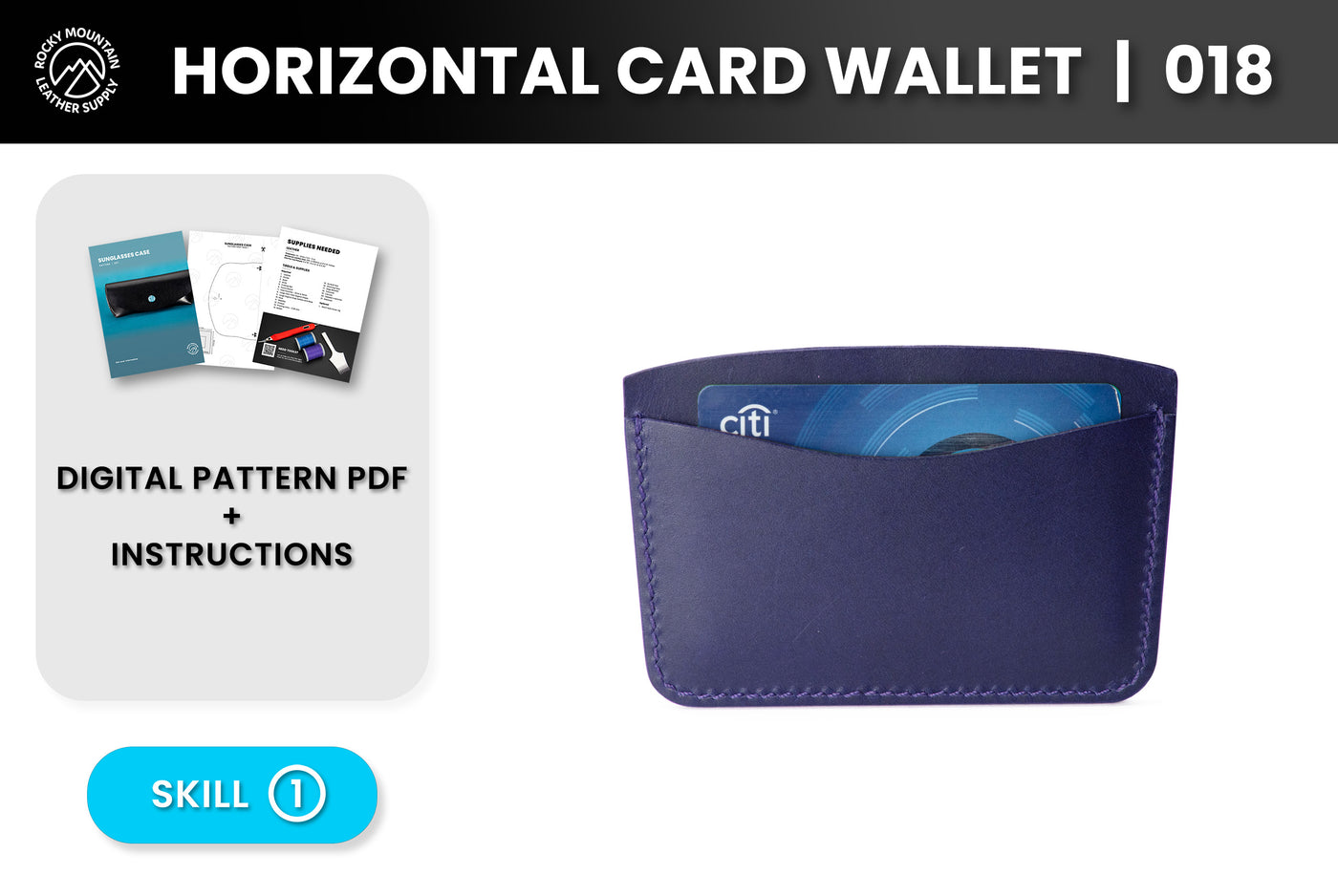 RM-018 Horizontal Card Wallet - Digital Pattern - Skill 1 – Rocky ...