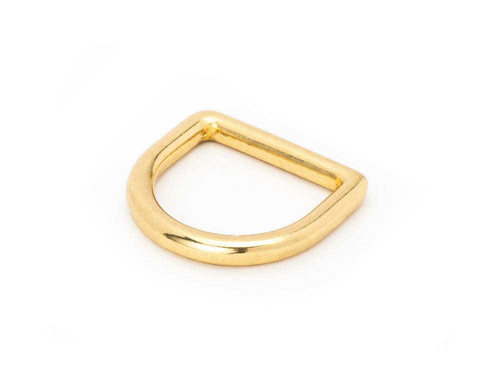 D Rings - Rounded "Thick Base" - (Solid Brass) - 2 Pack